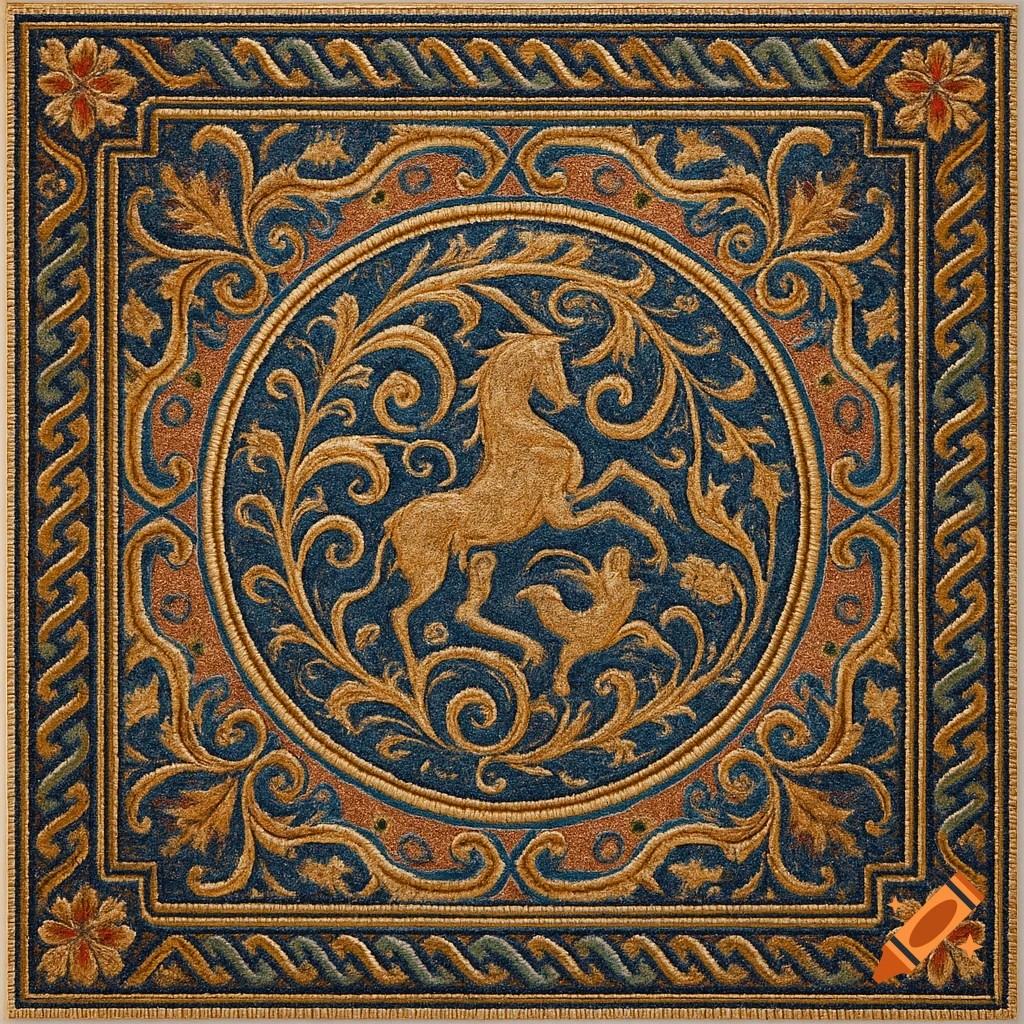 Manuscript page with artistic frame and blank pages on Craiyon