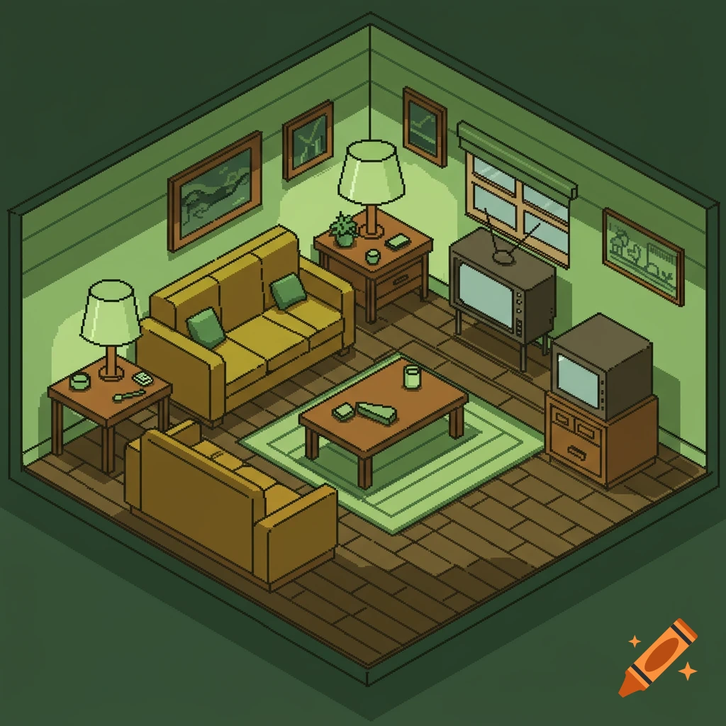 Japanese temple and cherry tree in watercolor battlemap square grid on ...