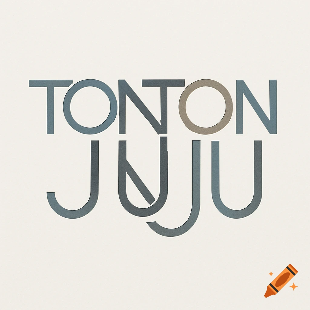 Stylized graphic design of the words TONTON JUJU with interconnected ...