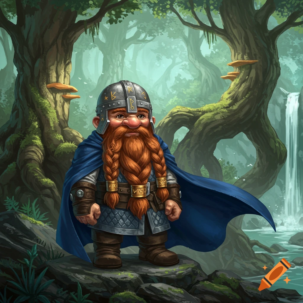 A friendly cartoon dwarf support agent mascot wearing a blue shirt ...