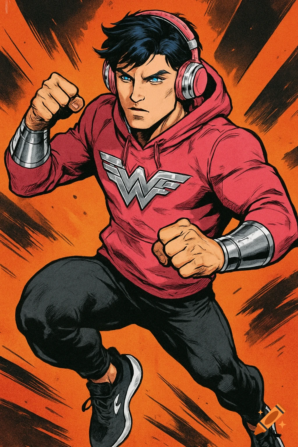 Four cartoon-style fighting game sprites of a character in red, blue ...