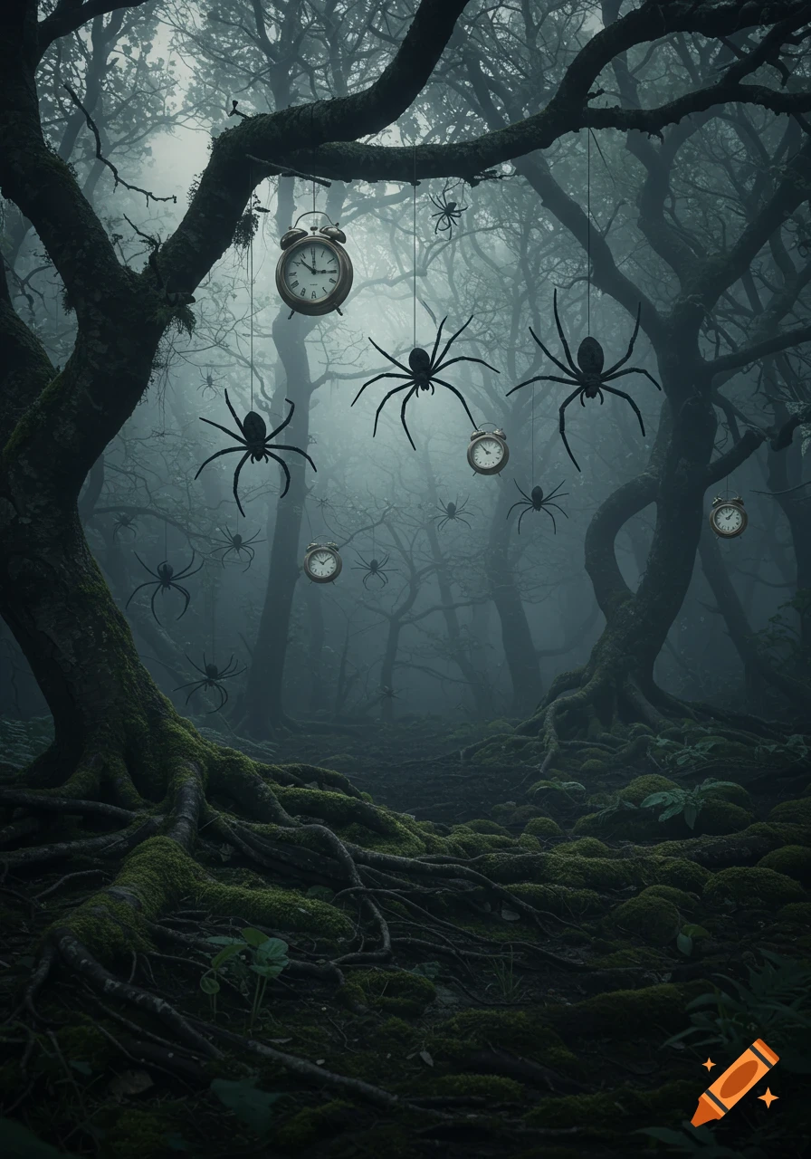 A solemn blonde woman with ivory hair is cocooned in intricate ...