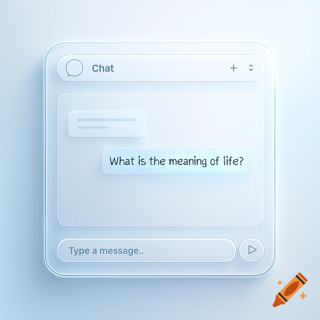 A minimalist, futuristic chat interface with the question 'What is the ...