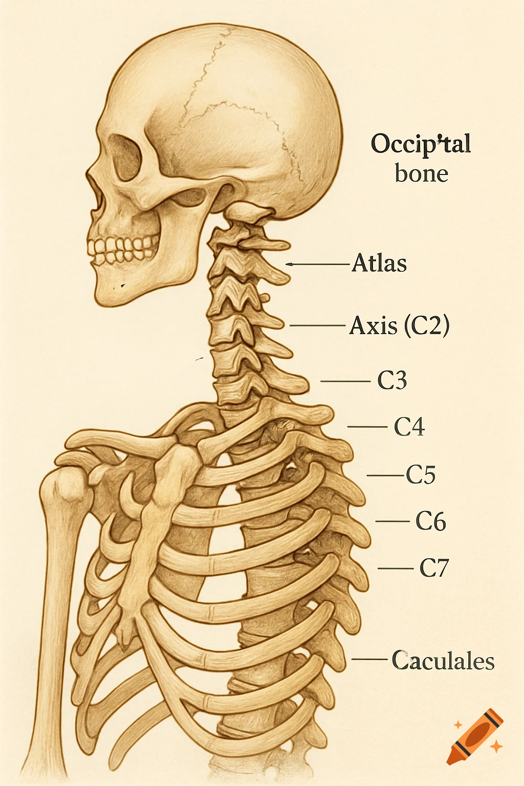 Skeleton+skull created on Craiyon