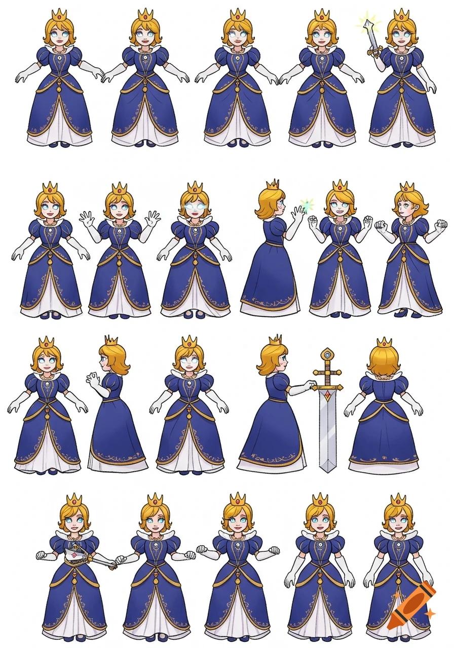 Character Sprites created on Craiyon