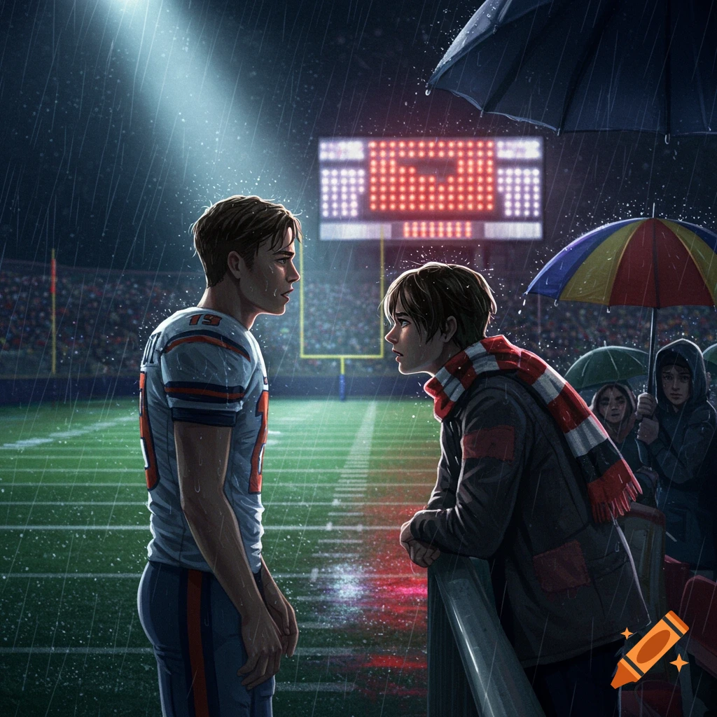 An illustration of a football player and a spectator facing each other ...