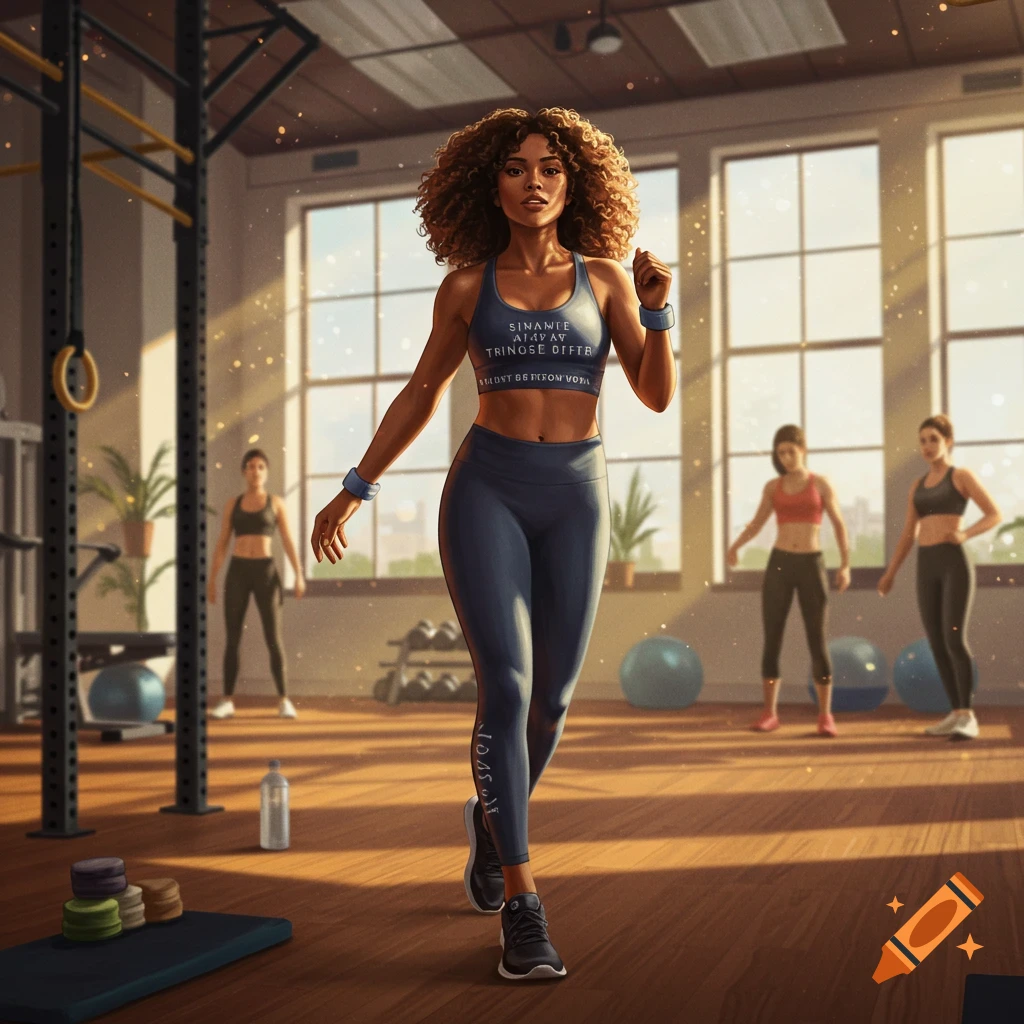 A split image shows an illustration of diverse, larger-bodied people ...