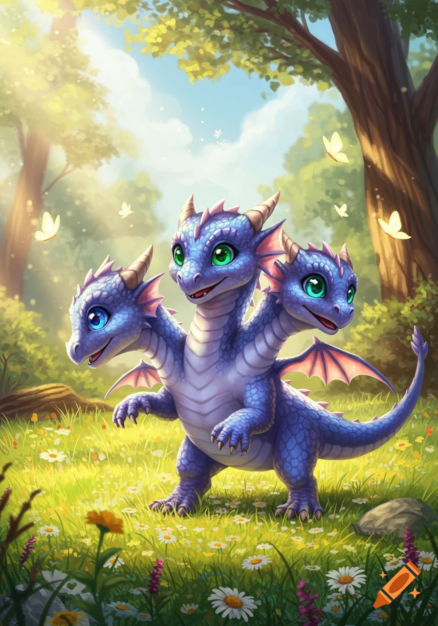 A cute green cartoon dinosaur with rosy cheeks sits in a grassy field ...