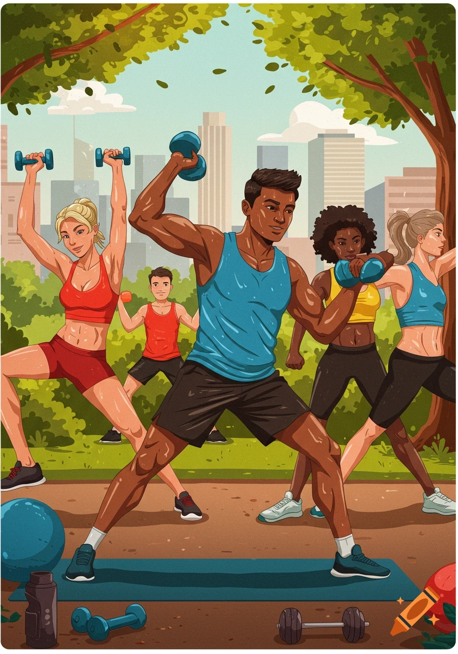 Diverse women of varying ages and body types exercising together in a ...