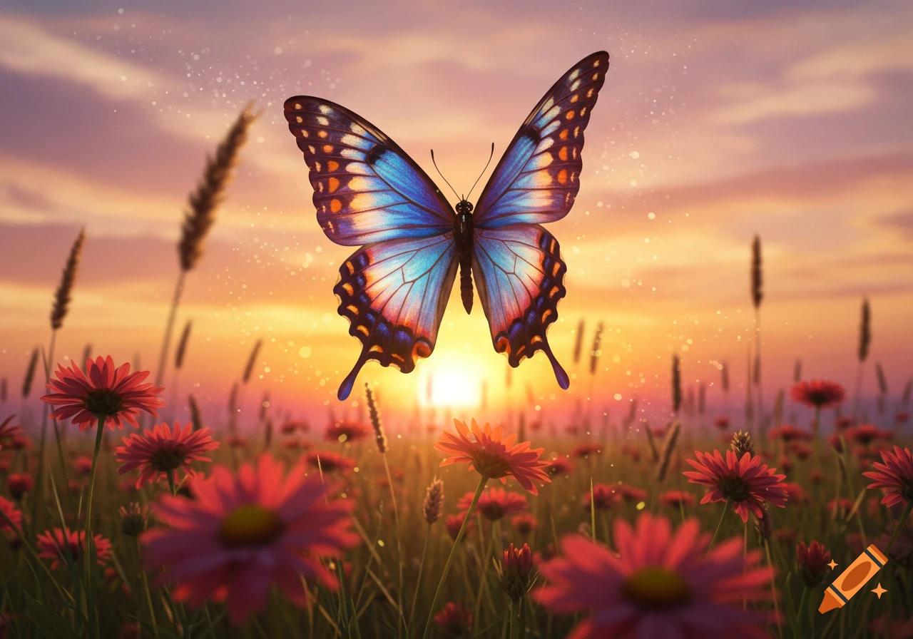 A vibrant, iridescent hummingbird flies between two open hands in a ...