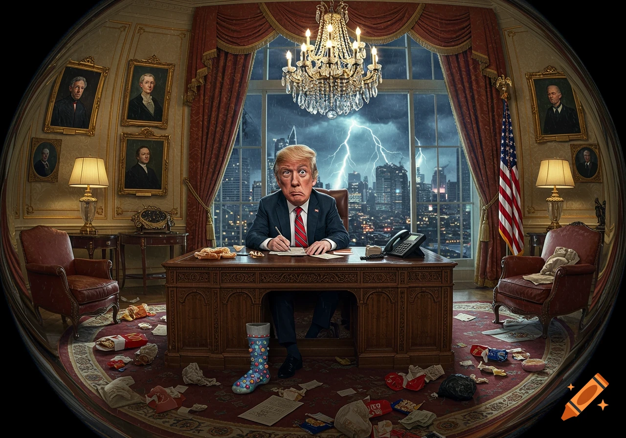 Drawing of Donald Trump as Pinocchio with a long wooden nose coming ...