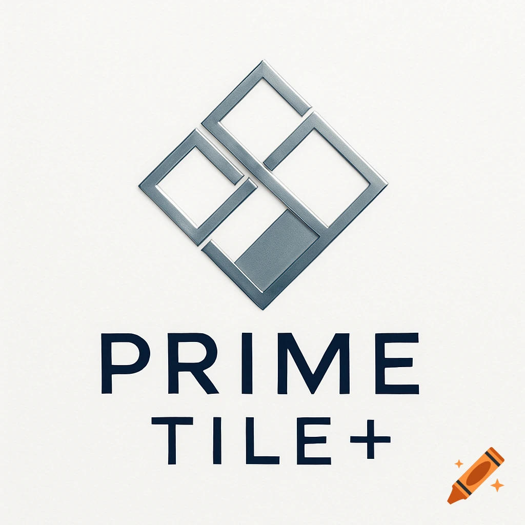 A modern logo for a tile calculator, featuring blue and silver tile ...