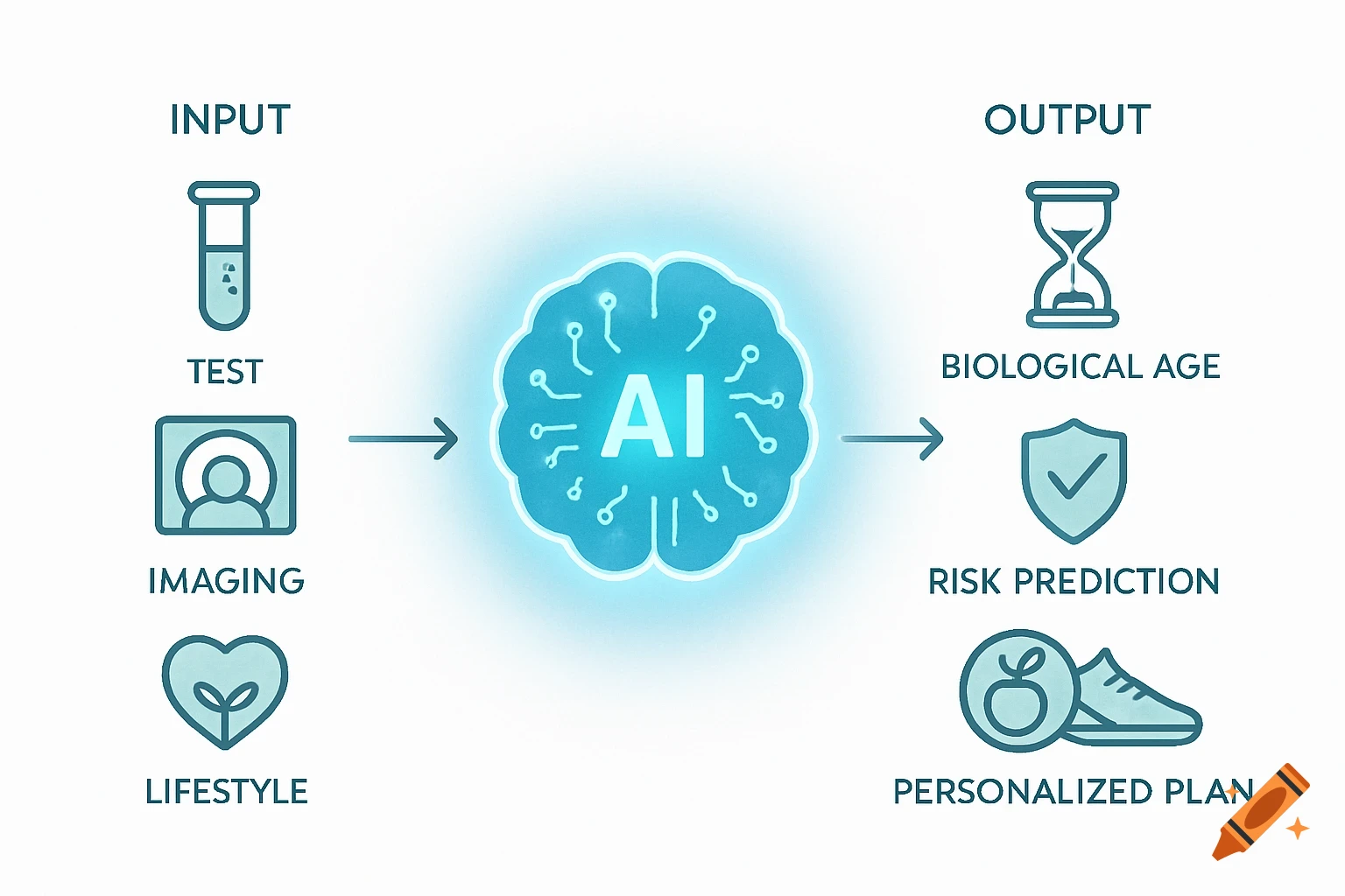 A diagram illustrating how AI processes health-related input (test ...