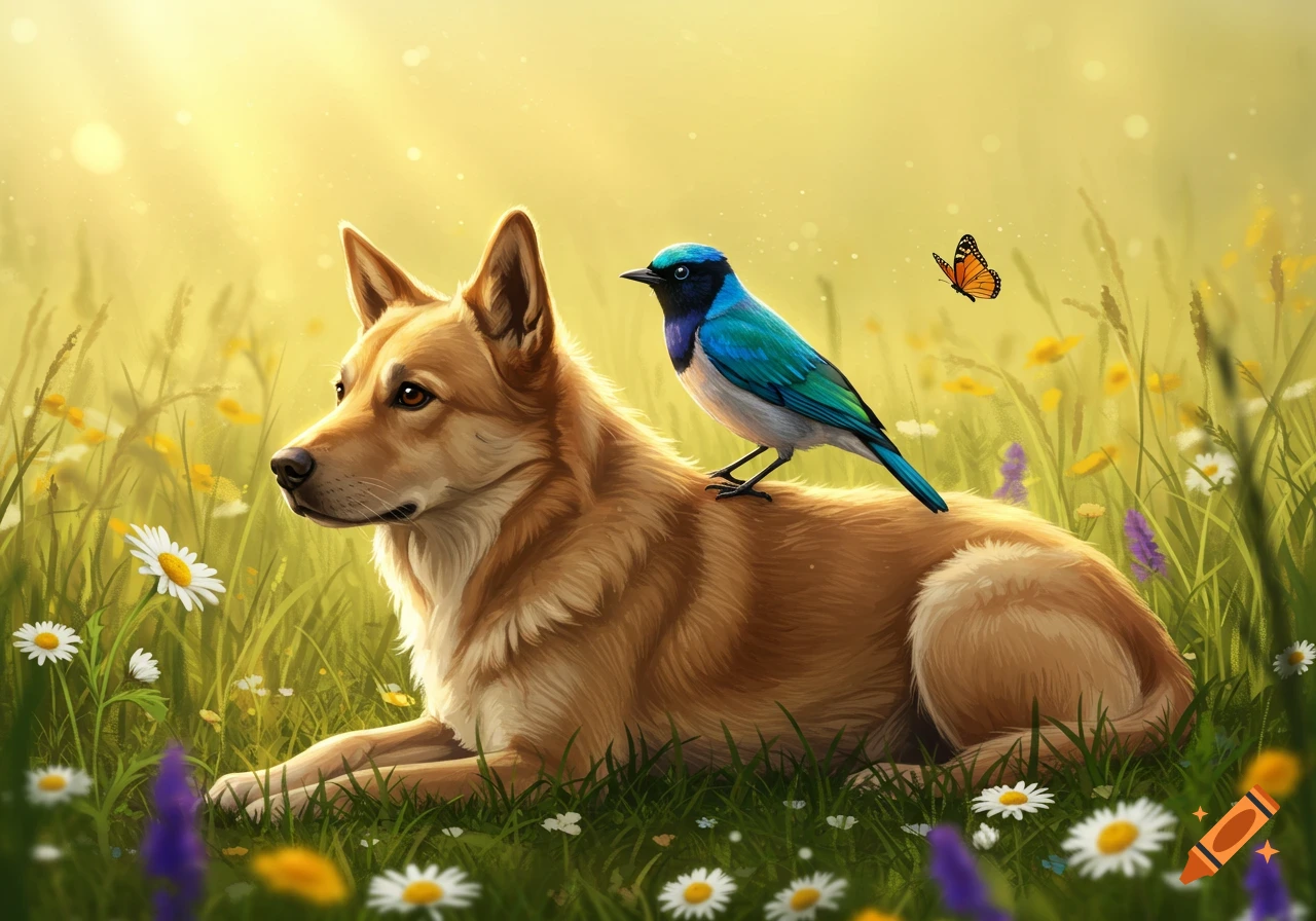 Silhouettes of a black Labrador and German Shepherd standing in grass ...