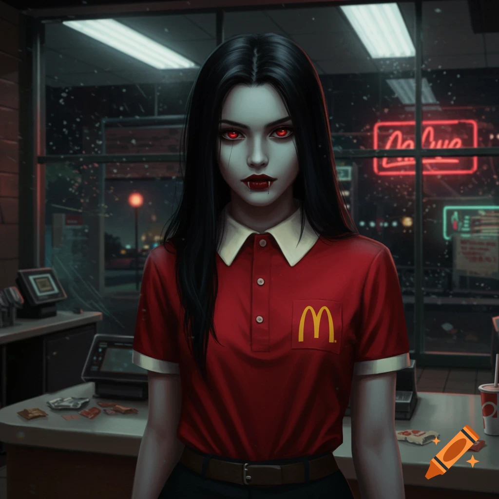 A young woman with long black hair cooks burgers on a flat-top grill in ...