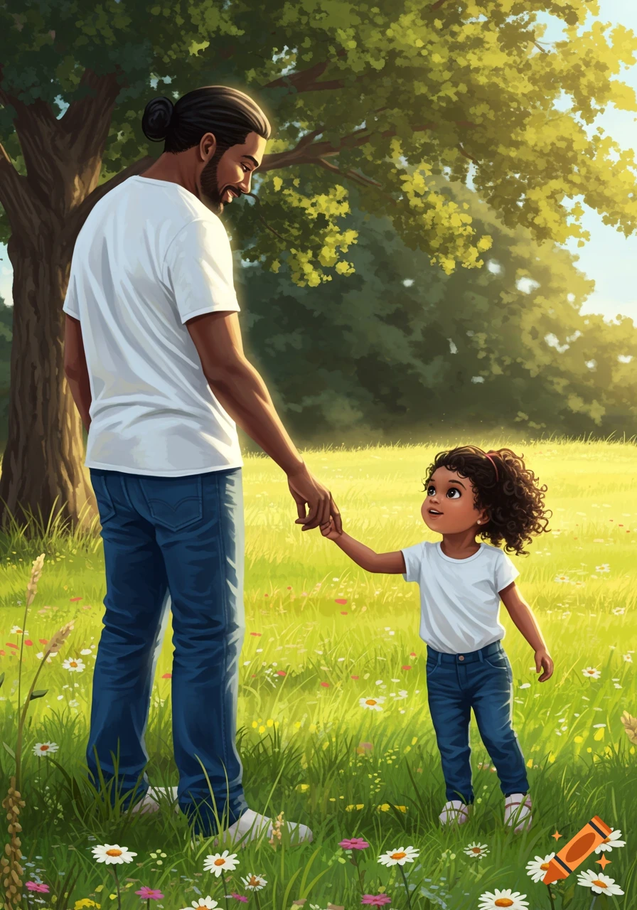 A happy family, parents embracing their smiling young daughter, stand ...