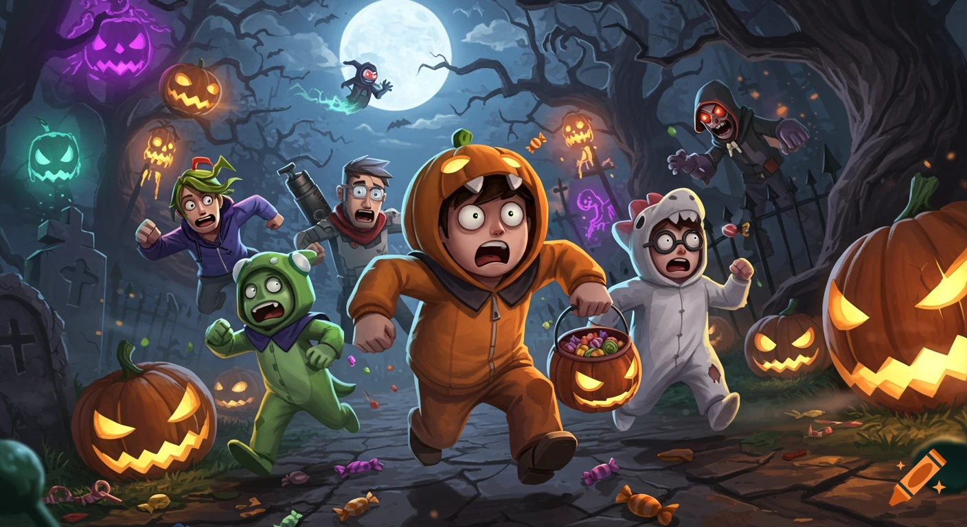 A spooky, dark McDonald's restaurant in a forest with a shadowy ...