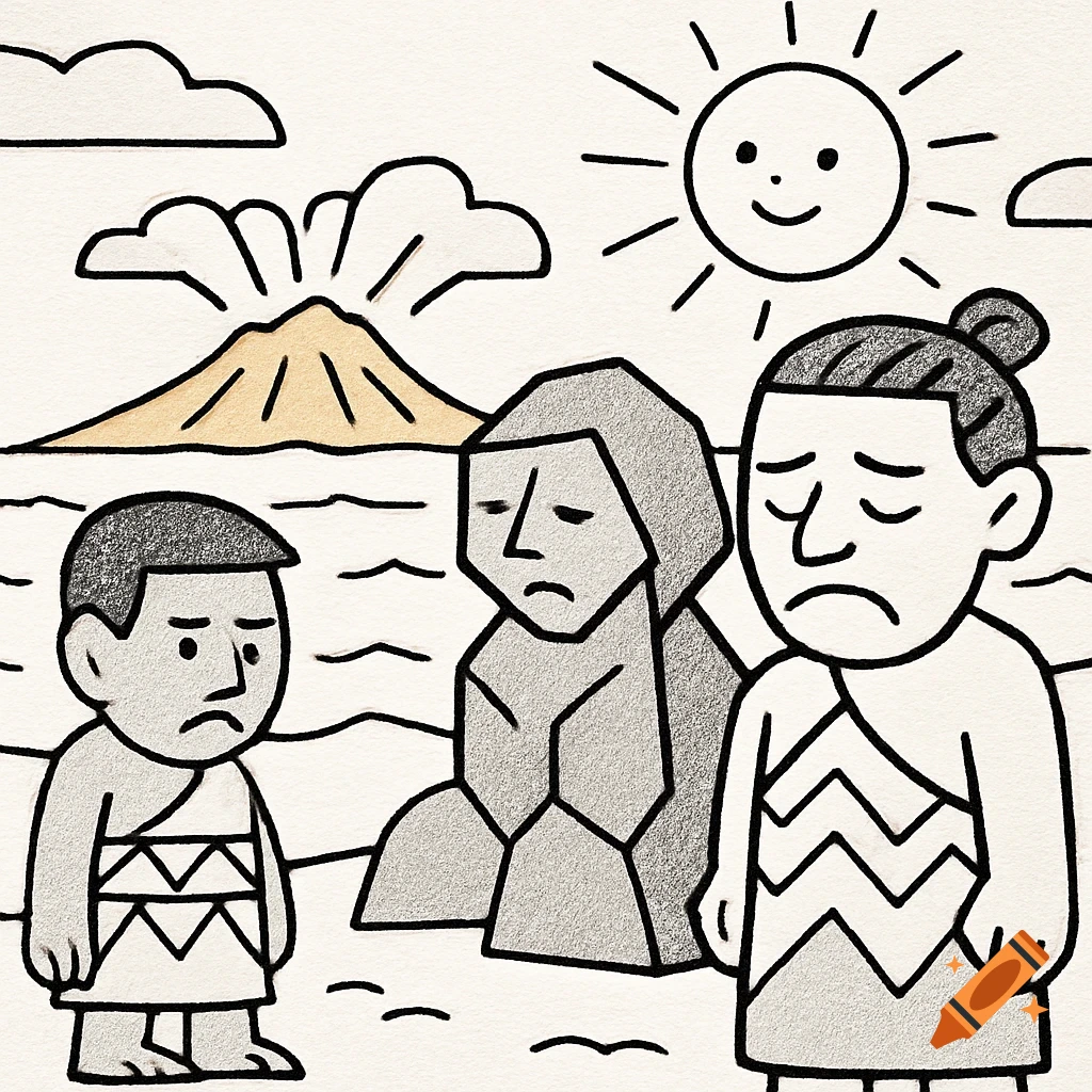 Abstract line drawing of a laughing face in cubism and expressionism ...