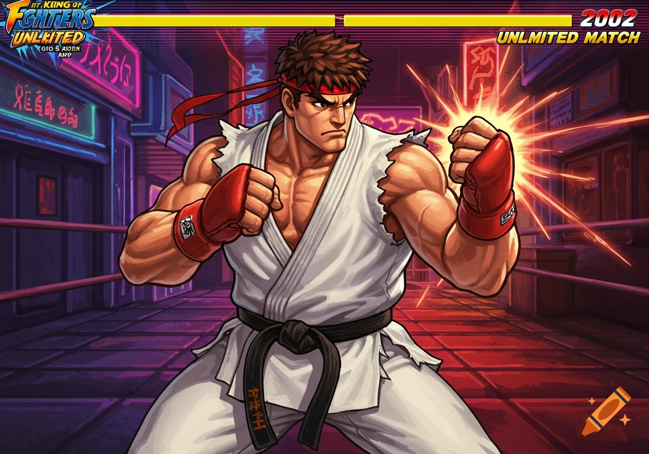 Two stylized characters, a muscular sumo wrestler and a man in a red ...