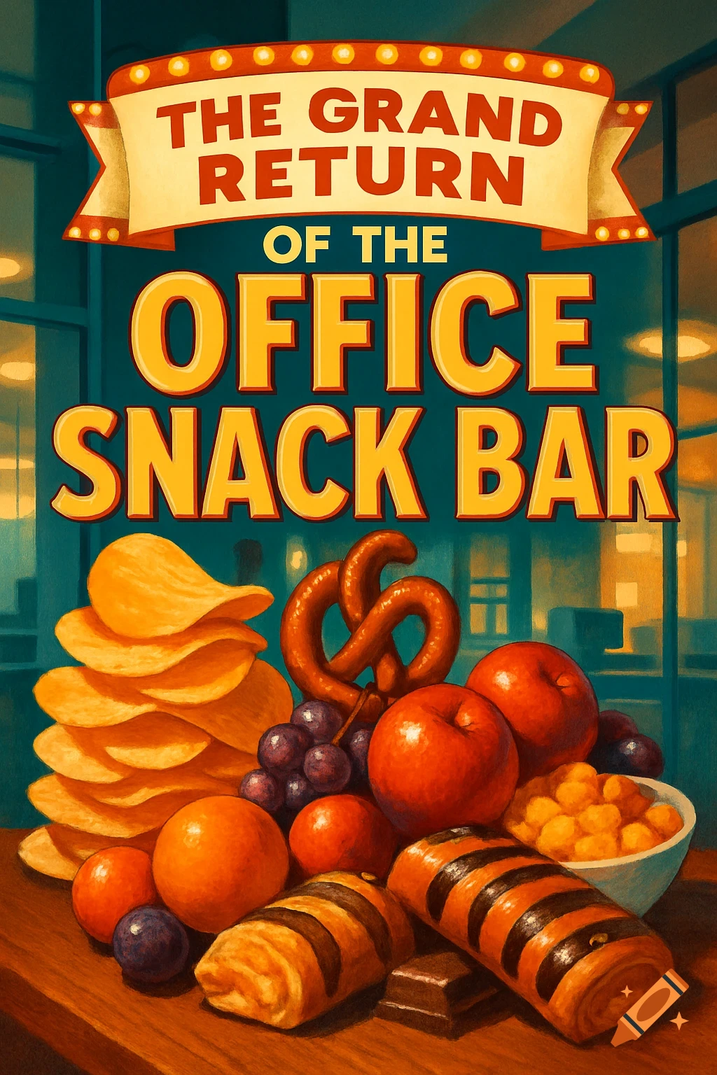 Angry elves protest outside Lava Louie's Pizza in a snowy scene, with a ...