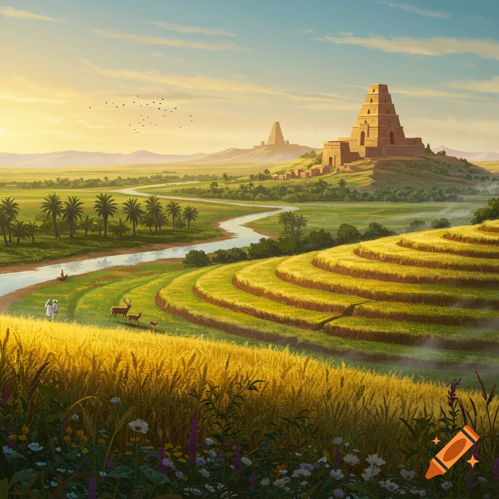 Ancient Bethlehem landscape during Jesus' birth with modest stone ...