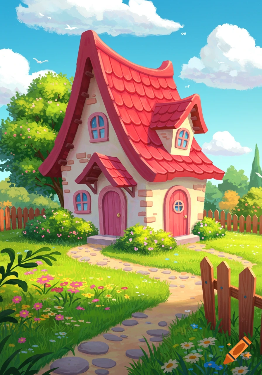 A detailed miniature house, complete with a chimney and windows ...