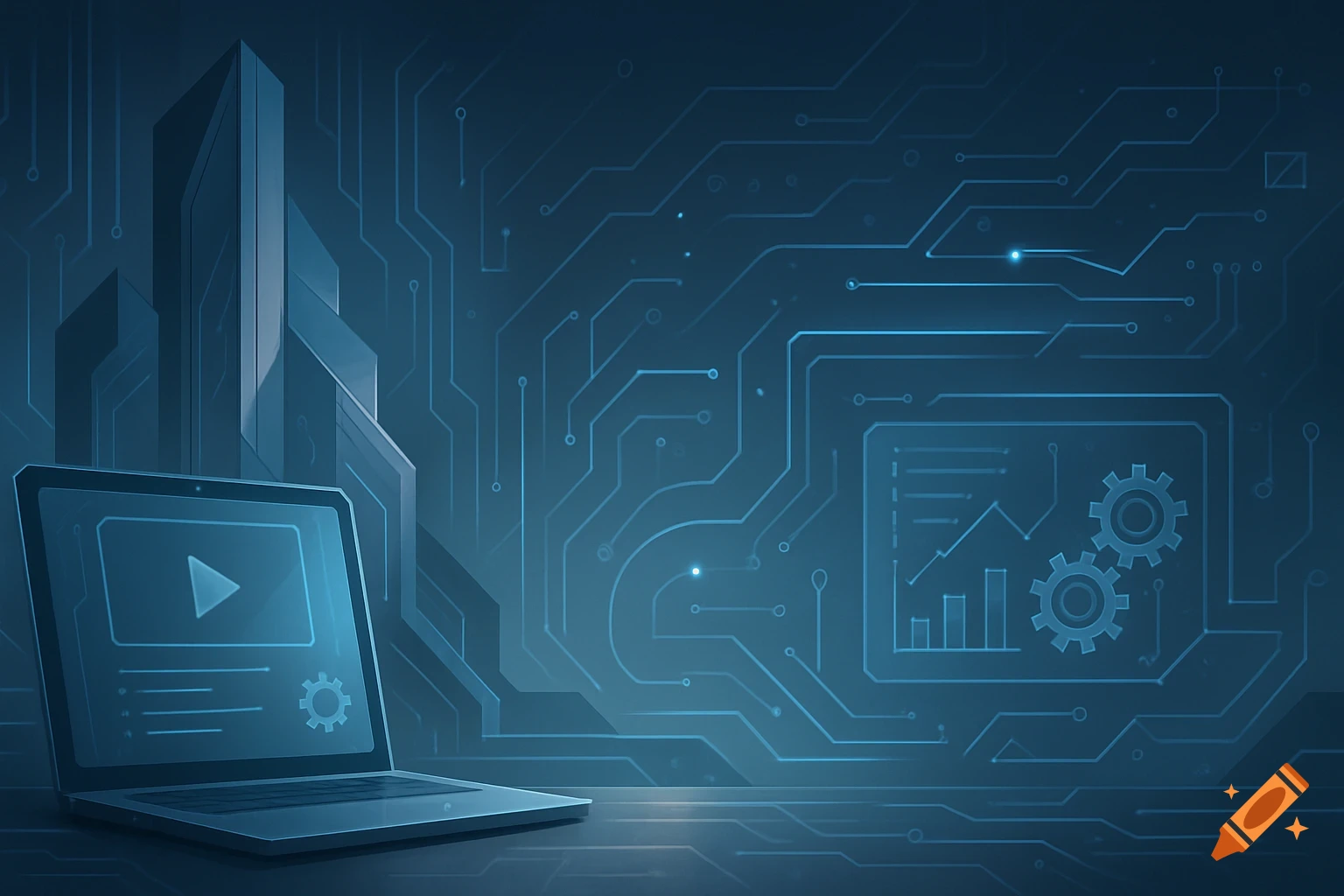 A stylized golden and blue cent symbol on a dark blue background with ...