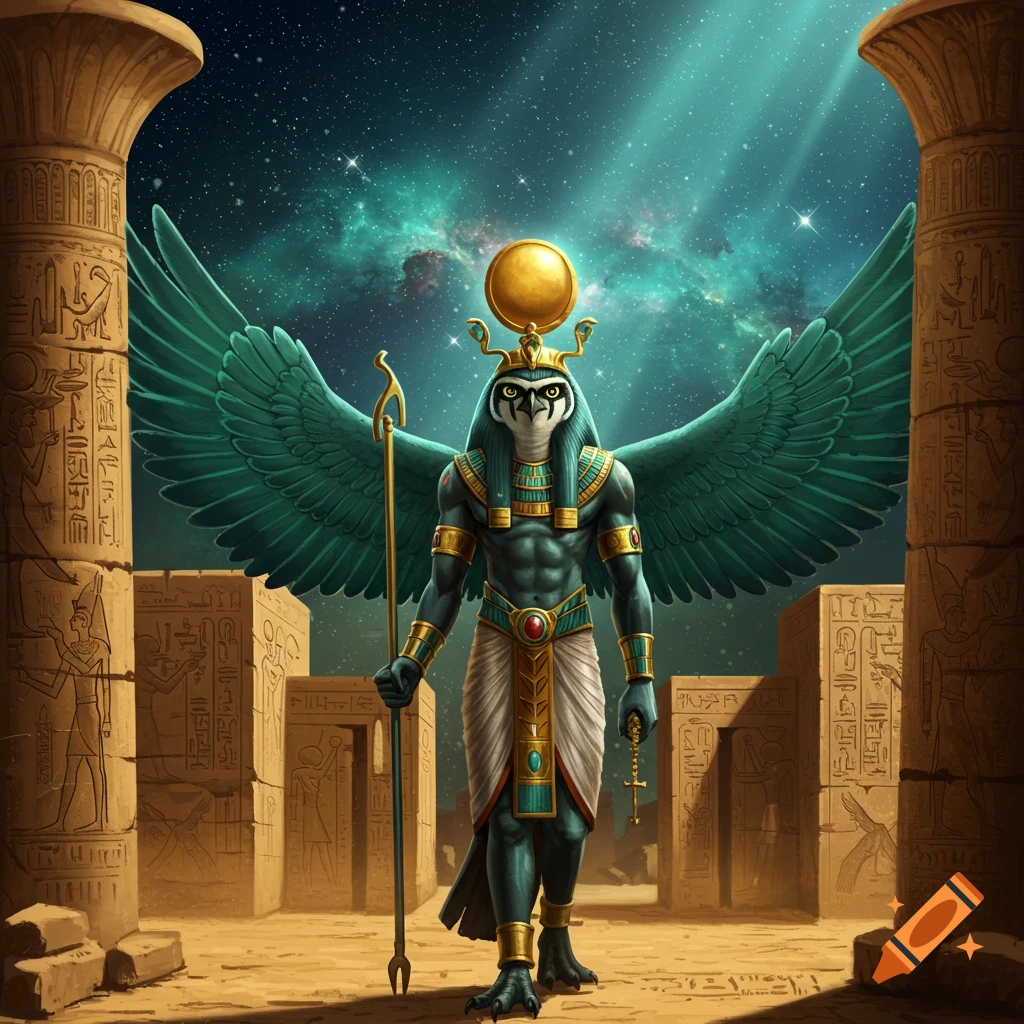 A cartoon-style Egyptian queen with long dark hair and a blue crown ...