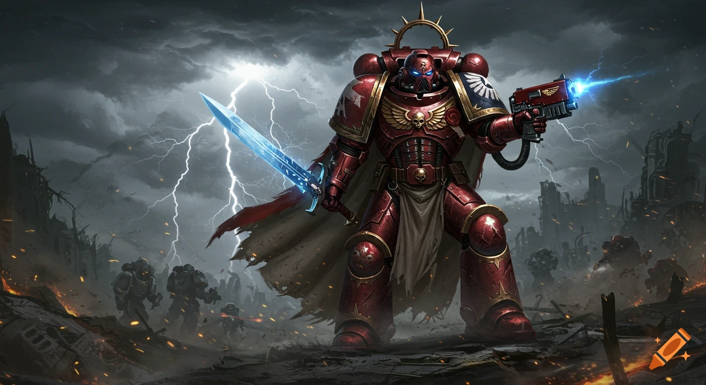 Grimdark Warhammer 40k-style logo with KLAUSUREN 40.000 text and a ...