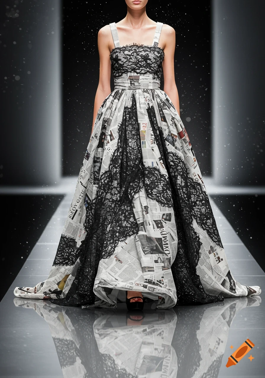 A fashion illustration sketch of a long light green high neck evening ...