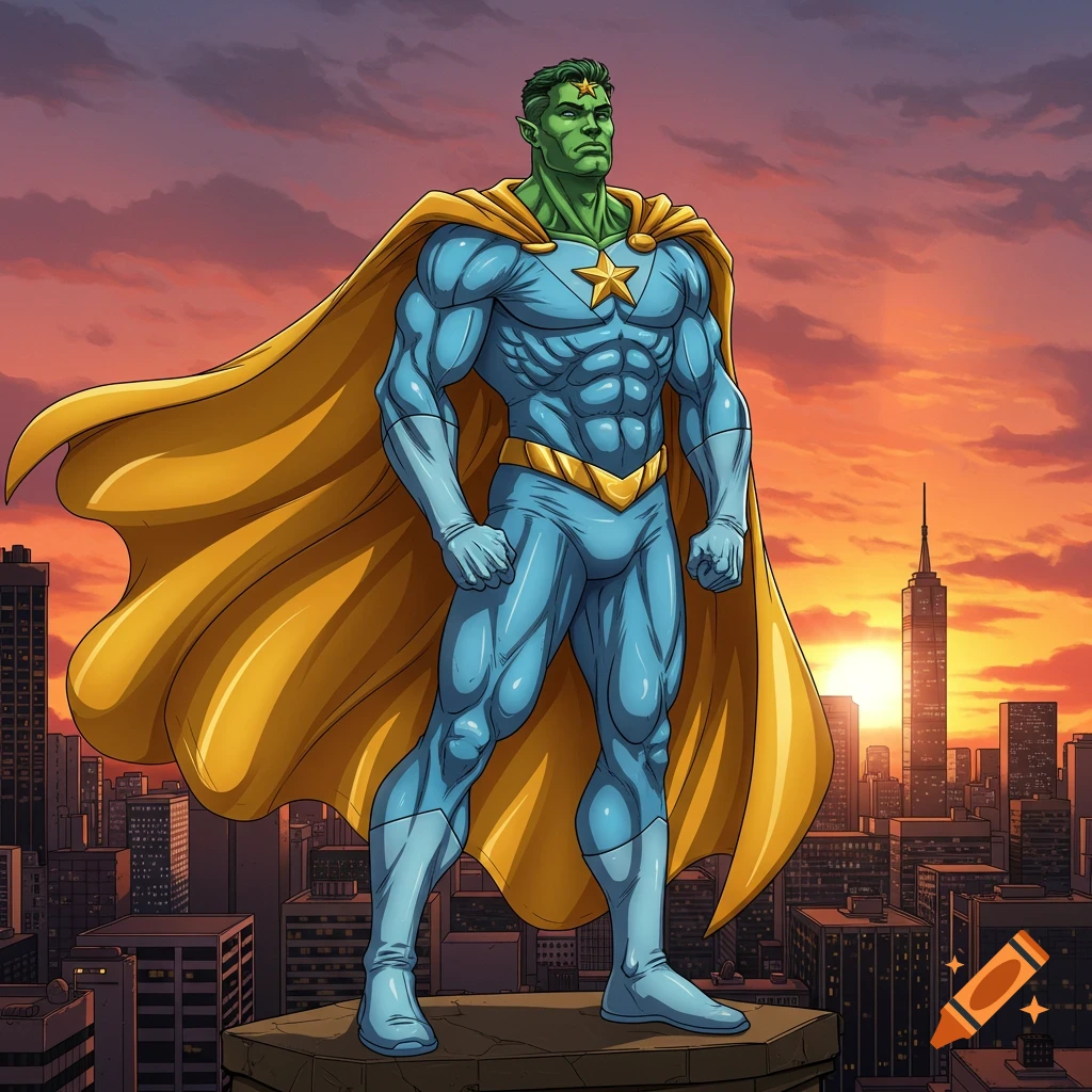 Blue-furred, muscular Beast from X-Men in a yellow shirt and blue ...