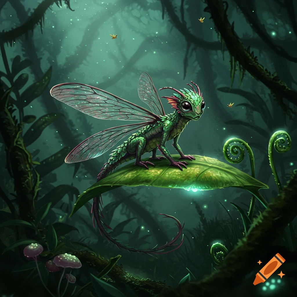 A man with large, rainbow-colored mechanical dragonfly wings and ...