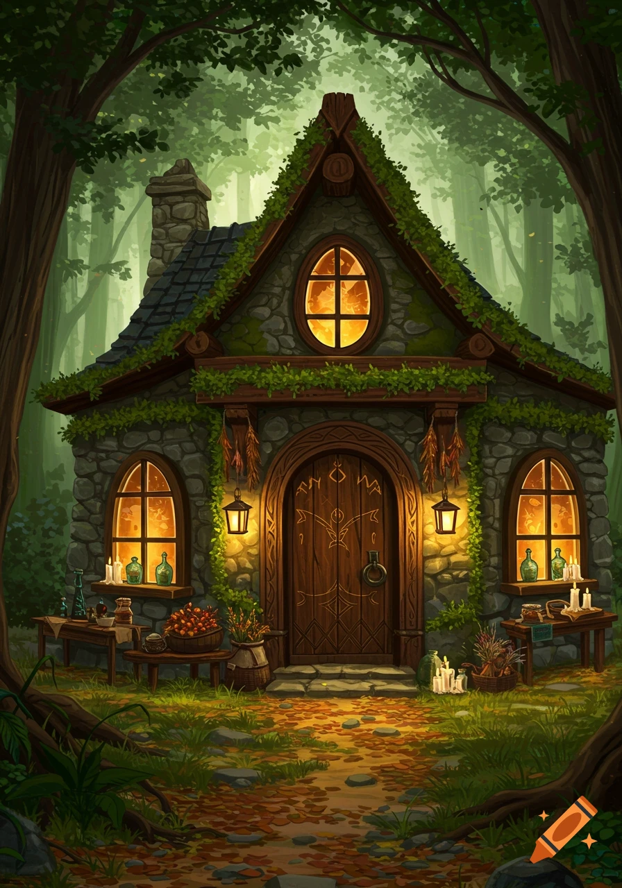 A detailed miniature house, complete with a chimney and windows ...