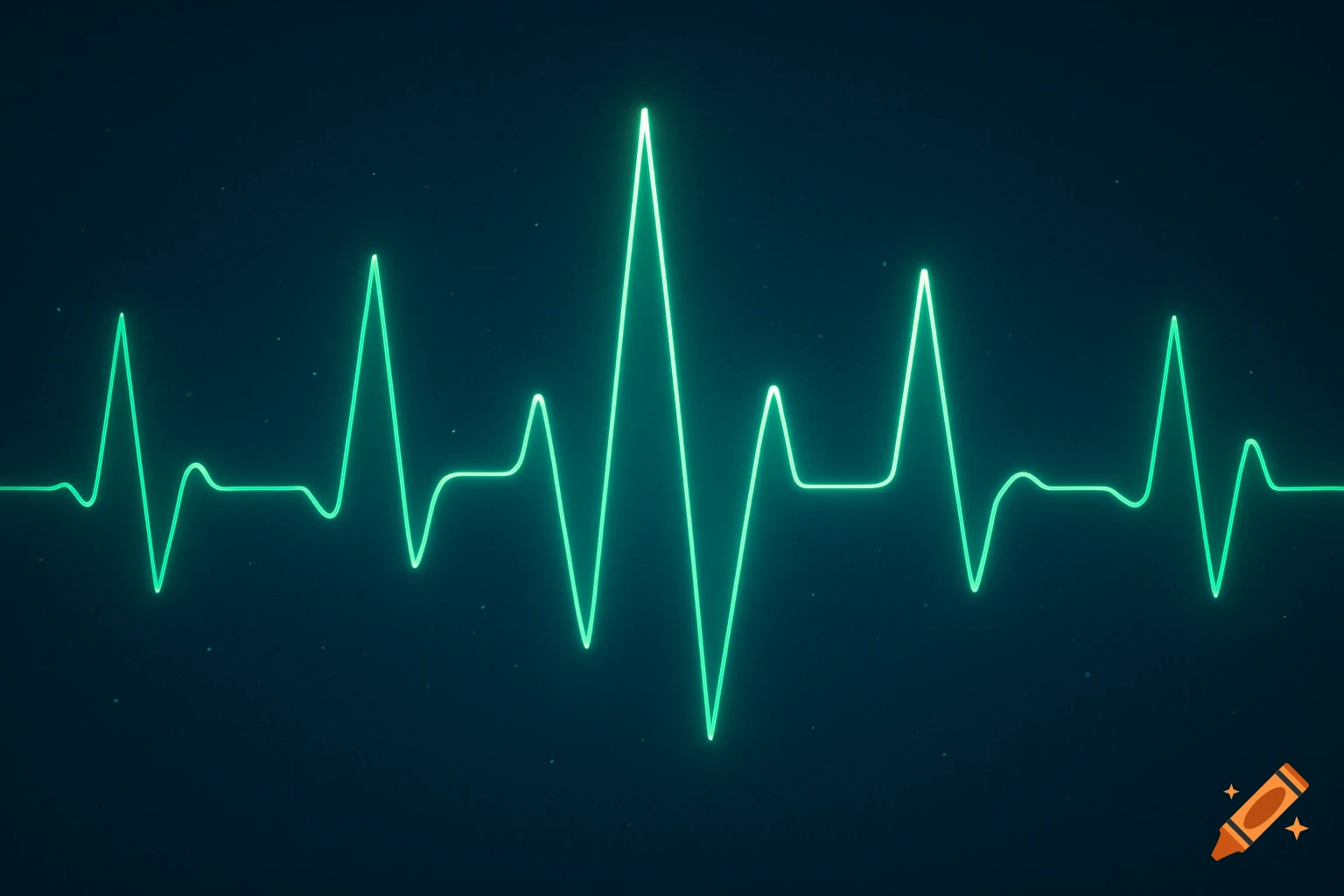 A vibrant green electrocardiogram (ECG) line shows heart activity ...