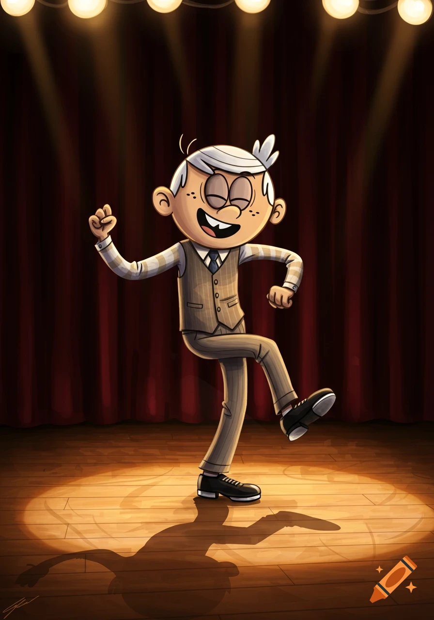 A cartoon character resembling Lincoln Loud from The Loud House, drawn ...