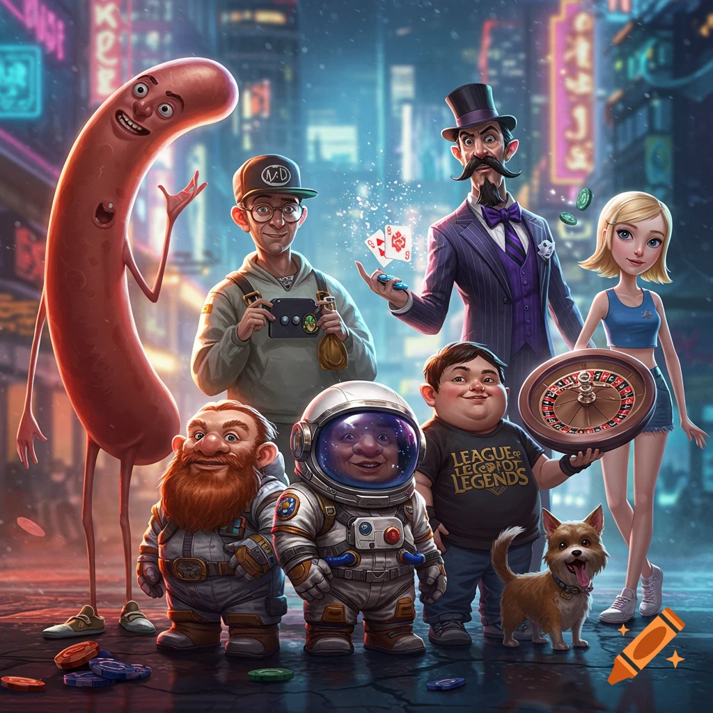 A man in a suit with a duck head mask stands on a confetti-covered ...