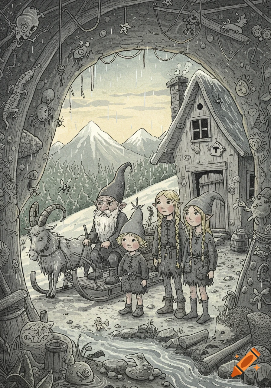 Magical kingdom scene for children's coloring activity on Craiyon