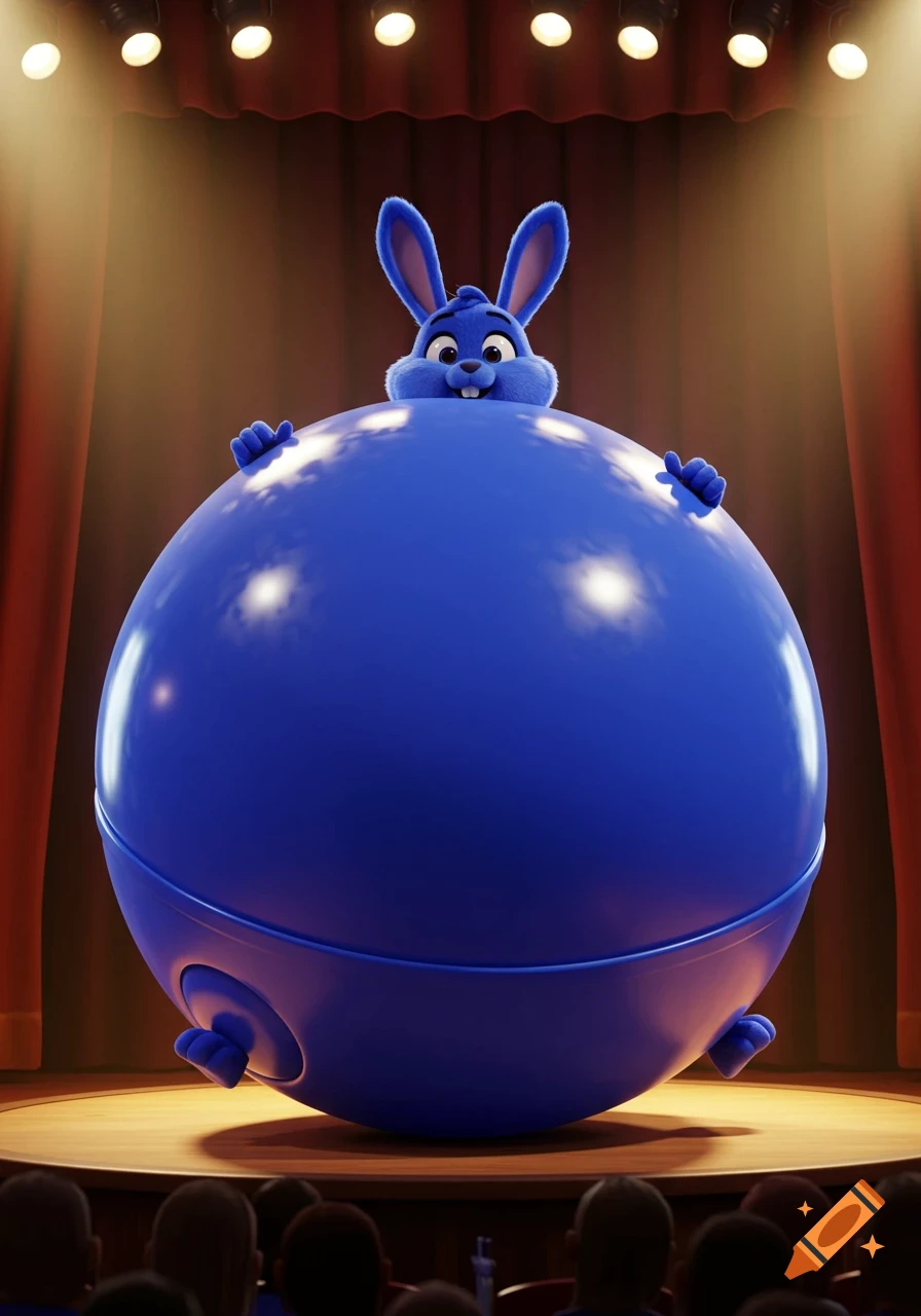 A scared Pluto the Dog, greatly inflated like a yellow balloon, floats ...