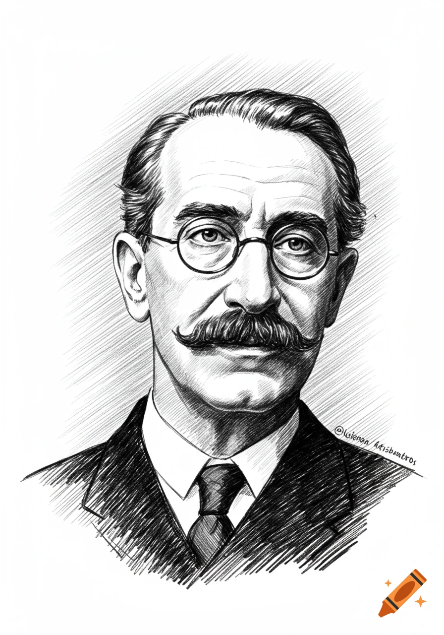 Black and white sketch of a Black man in a suit holding a large globe ...