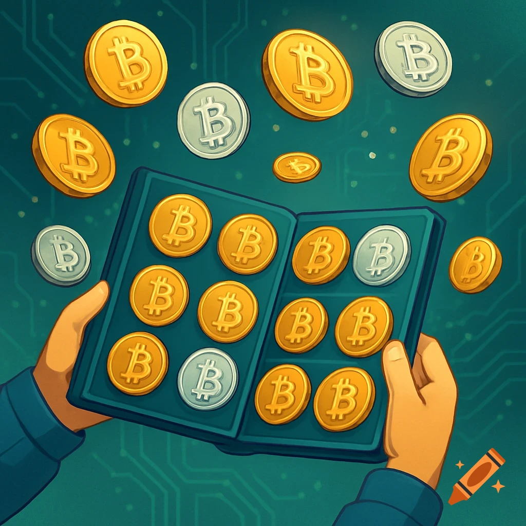 A pixel art wizard in blue robes, adorned with binary code and crypto ...