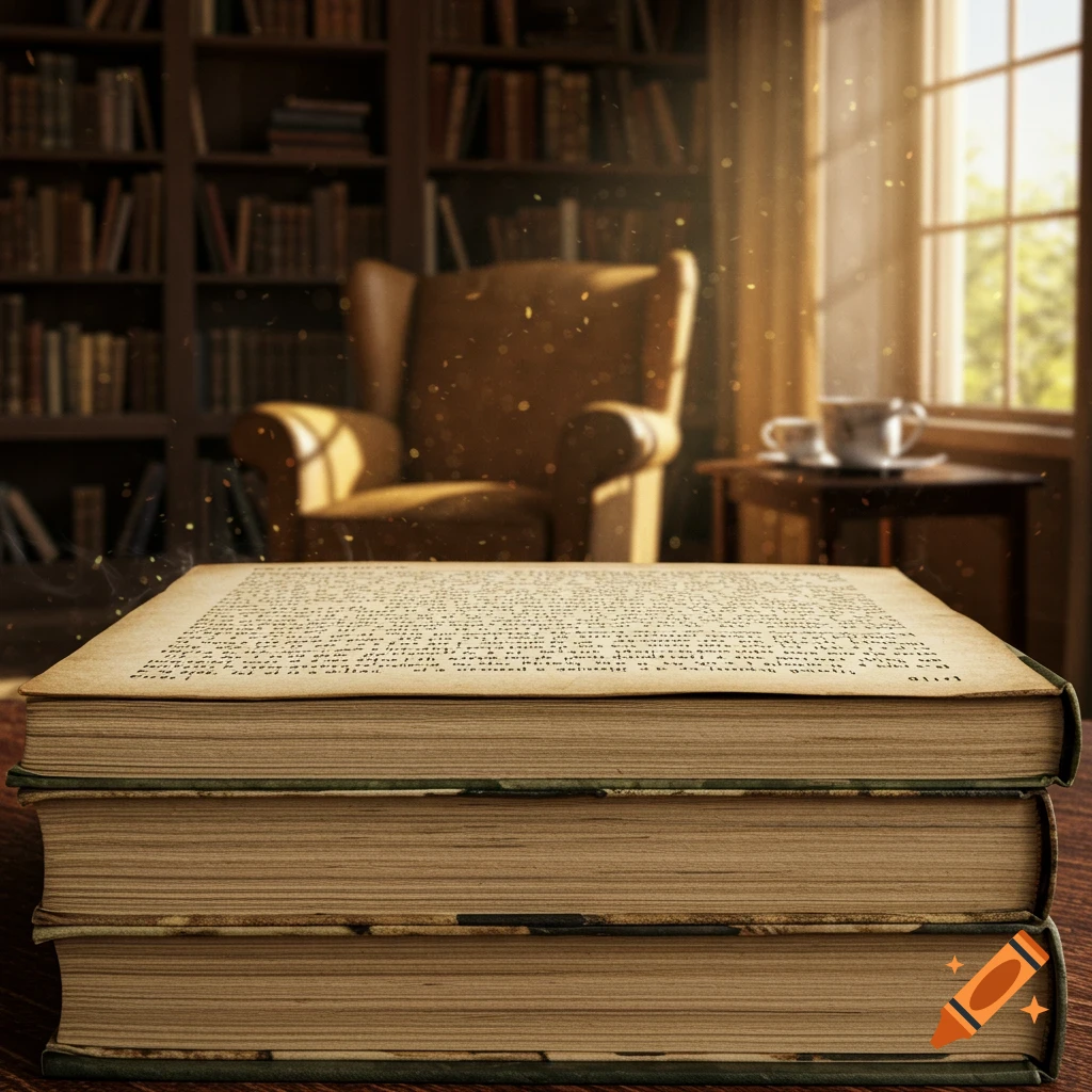 A background with some books and a library like behind on Craiyon