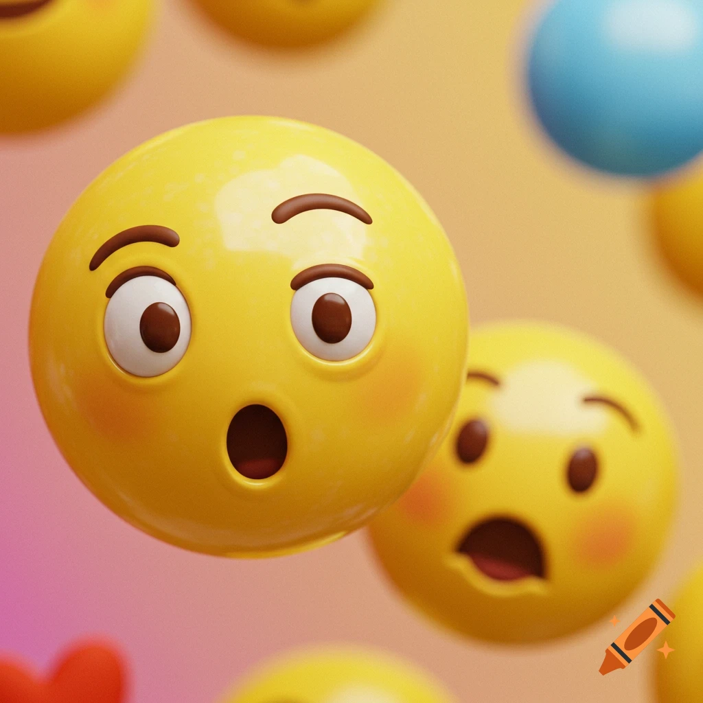 A sad emoji with a tear, hooked by a fishing hook, hangs in the pouring ...