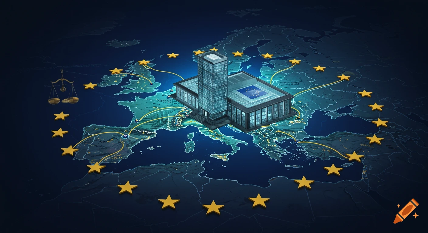 Map of Europe showing countries and borders on Craiyon