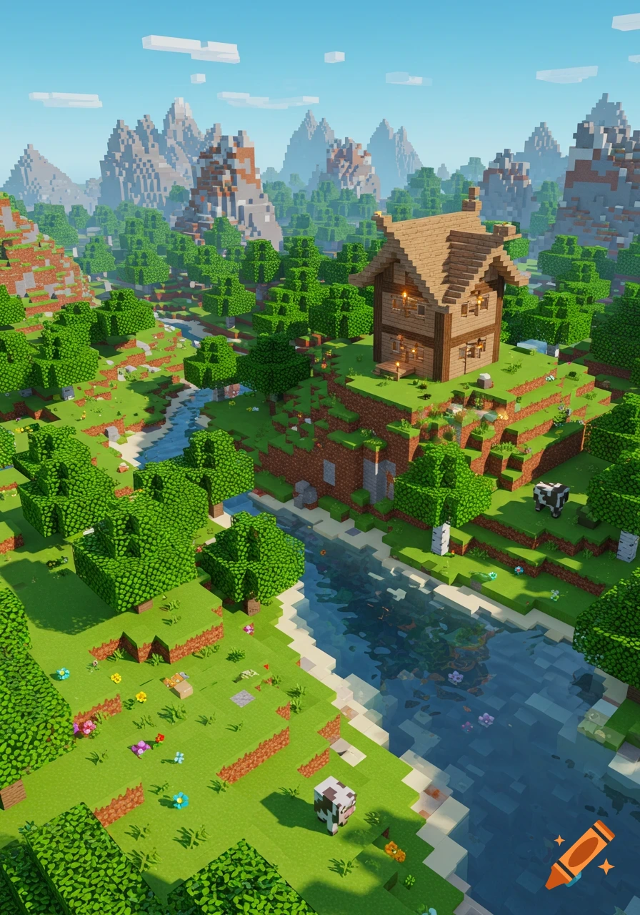 Minecraft+art created on Craiyon