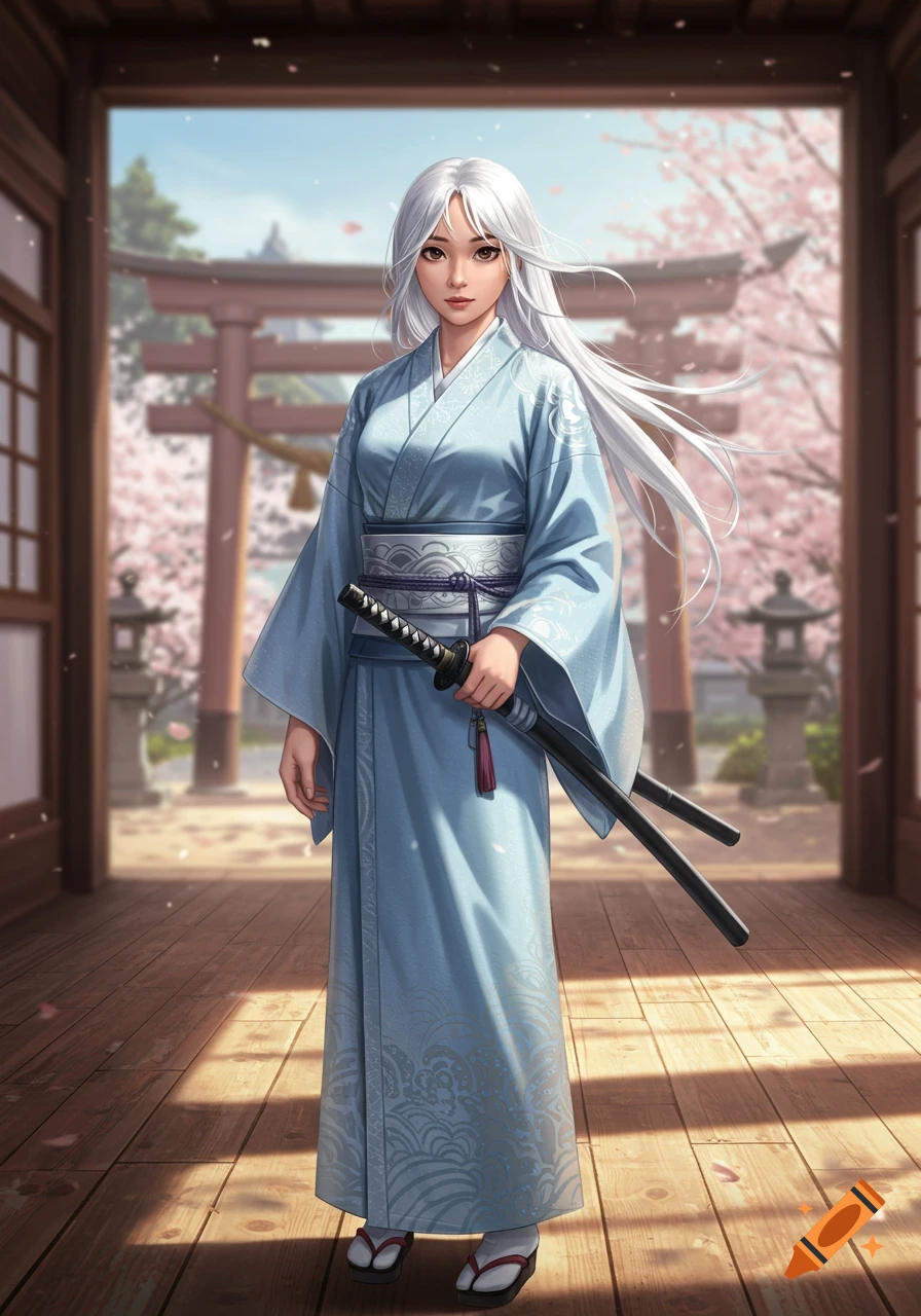 A graceful female character in a detailed gray and black fantasy jester ...