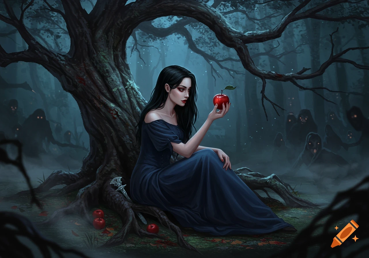 A detailed art image of a crying stone statue of a woman with hands on ...