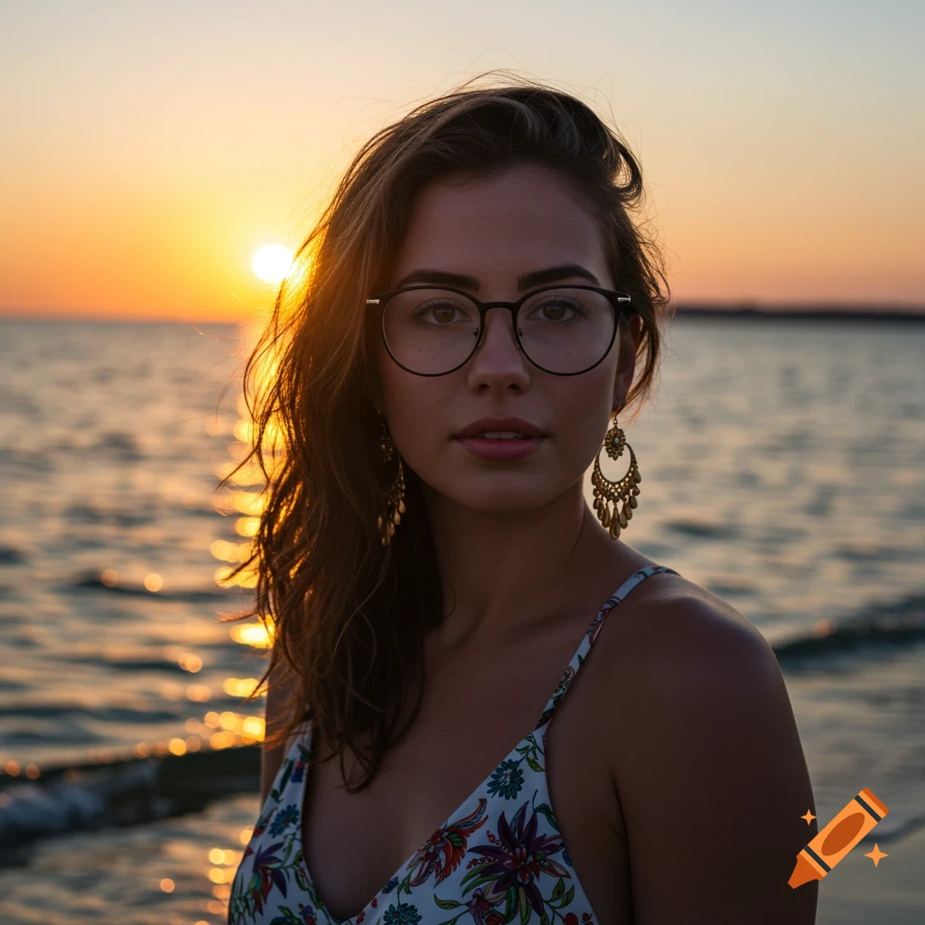 Greta Thunberg at the beach on Craiyon