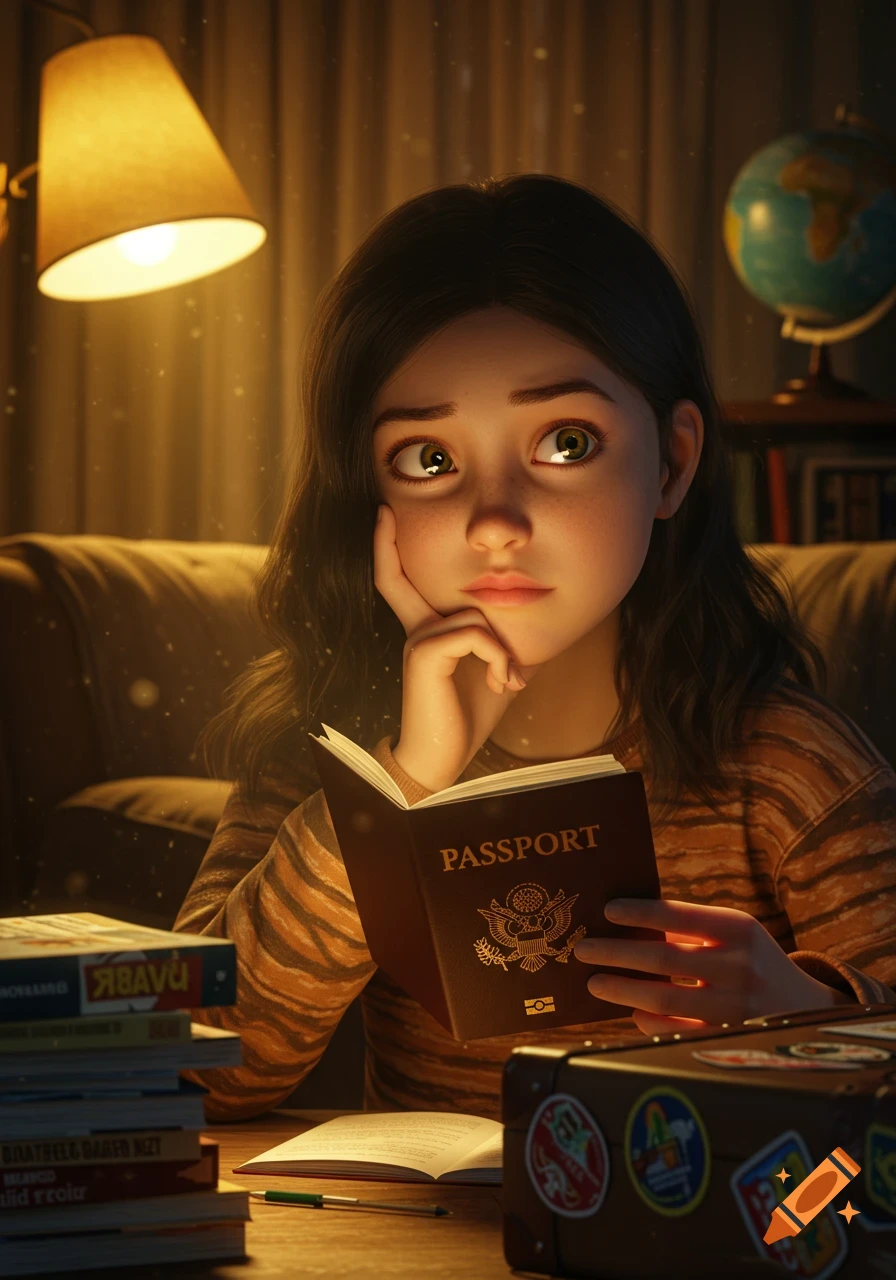 A close-up portrait of a serious teenage girl with green eyes, wearing ...