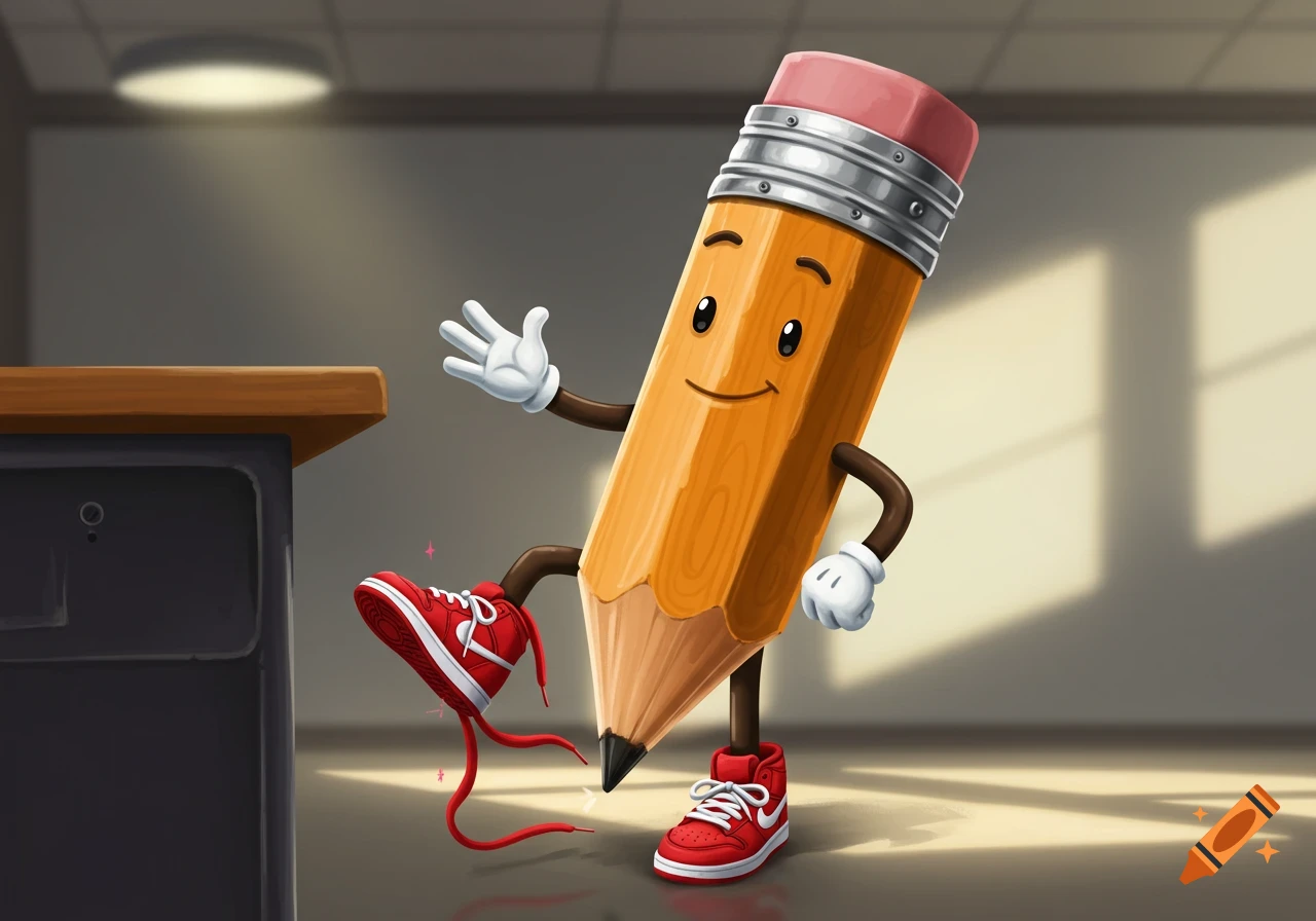 Baldi from Baldi's Basics sits in a cardboard box shaped like a car ...