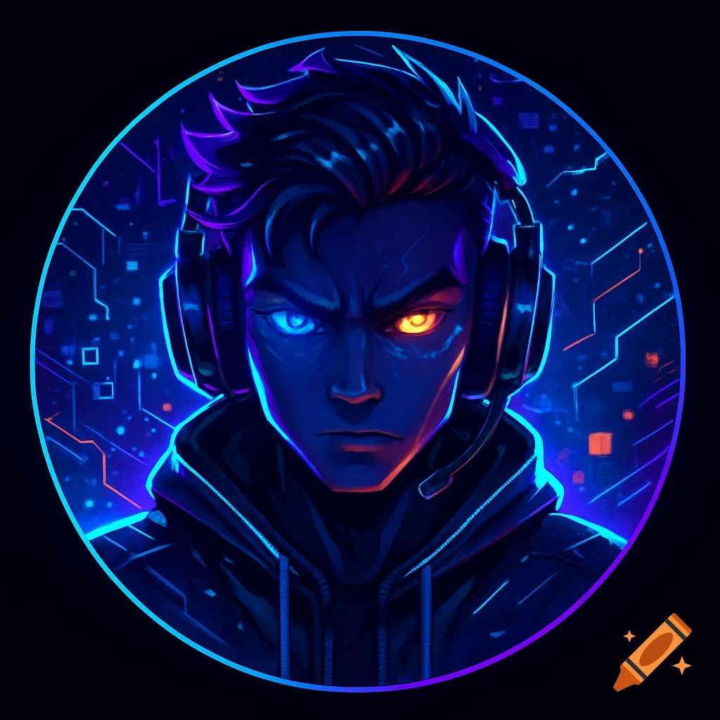 A stylized digital illustration of an angry male gamer wearing ...
